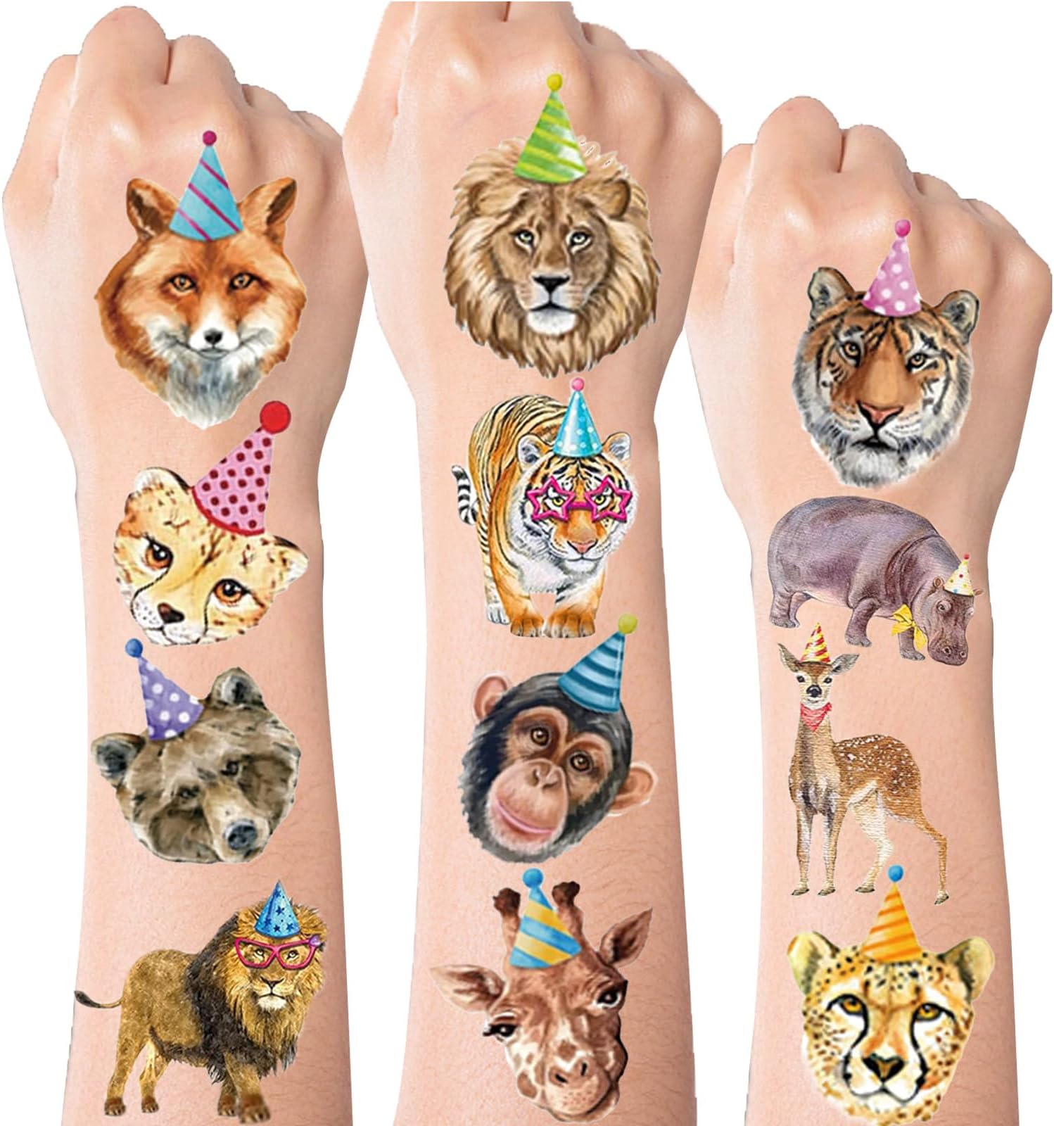 Amazon.com: xo, Fetti Jungle Animal Glow in Dark Temporary Tattoos for ...