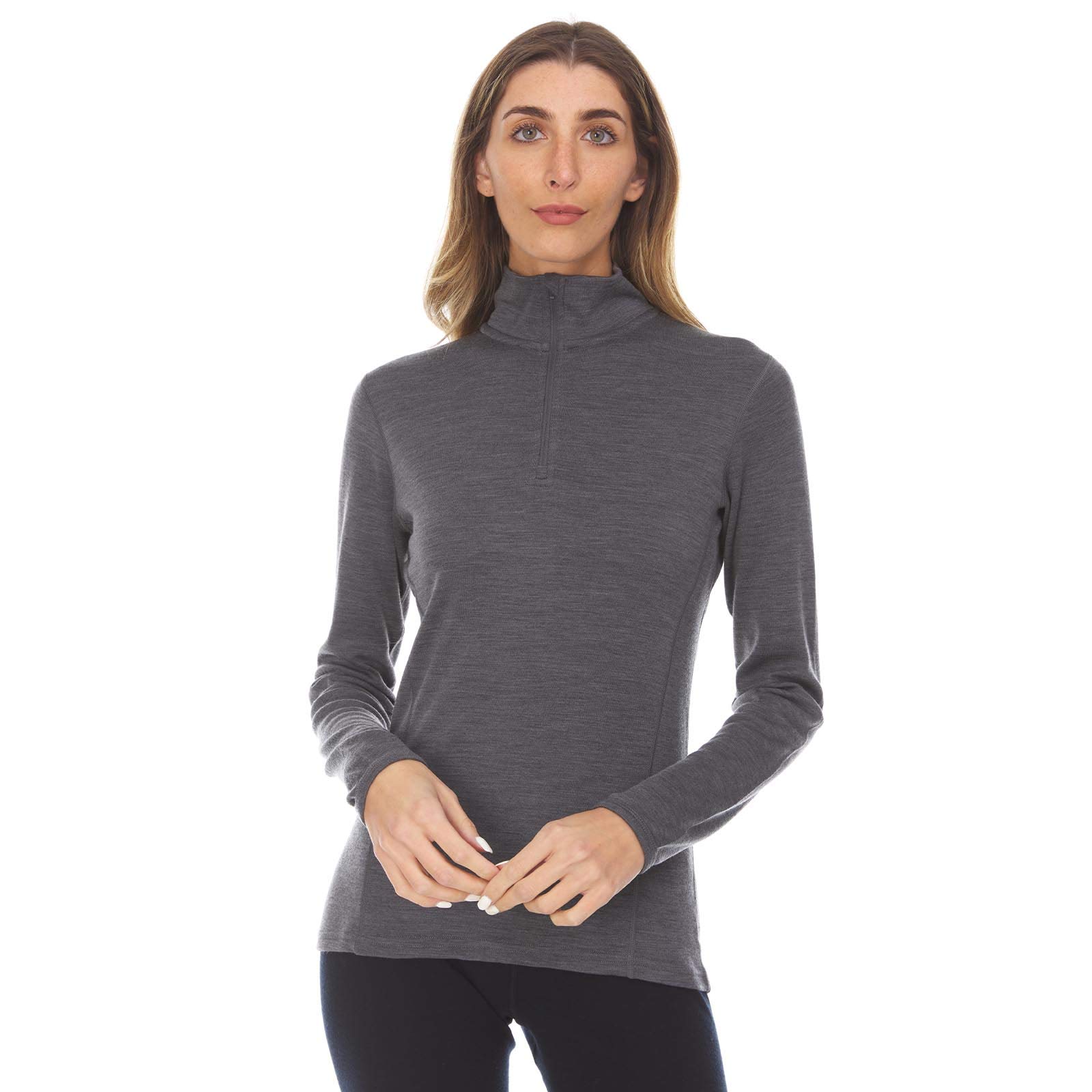 Snapklik.com : 100% Merino Wool - Midweight Womens 1/4 Zip - Midlayer ...