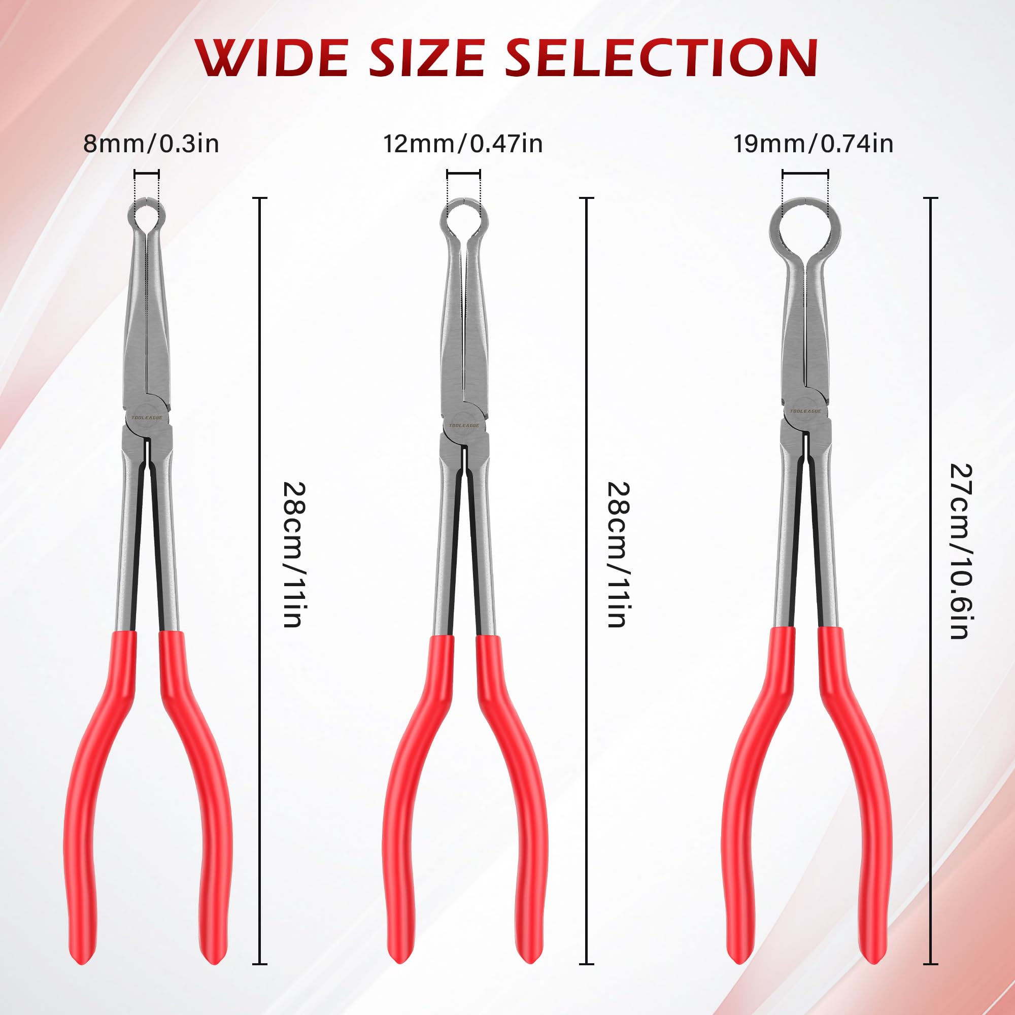 Snapklik.com : 3Pcs Extra Long Hose Gripper Pliers Set, 11" Long Reach ...