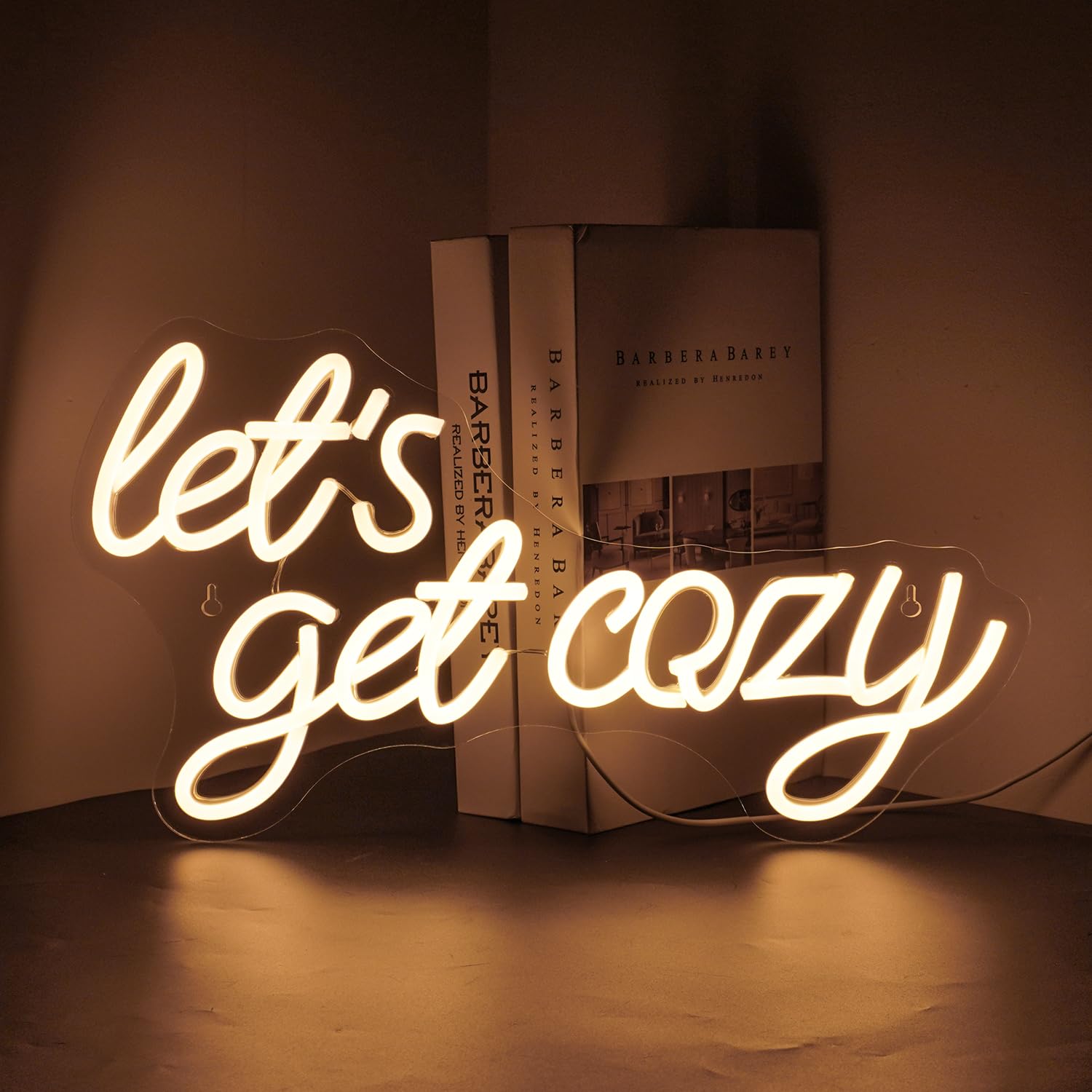 Amazon.com : LookLight Let’s Get Cozy Neon Sign,Warm White Led Neon ...