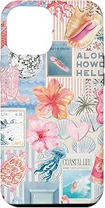 Amazon.com: Beachy Blue Coquette Coastal Collage Preppy Cute Aesthetic Case for iPhone 12 Pro ...