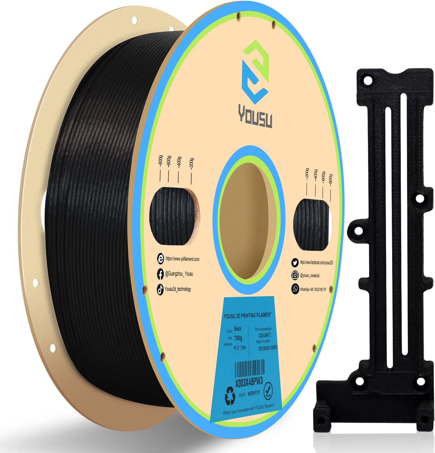 Amazon.com: YOUSU Carbon Fiber Polypropylene 3D Printer Filament, PP-CF ...