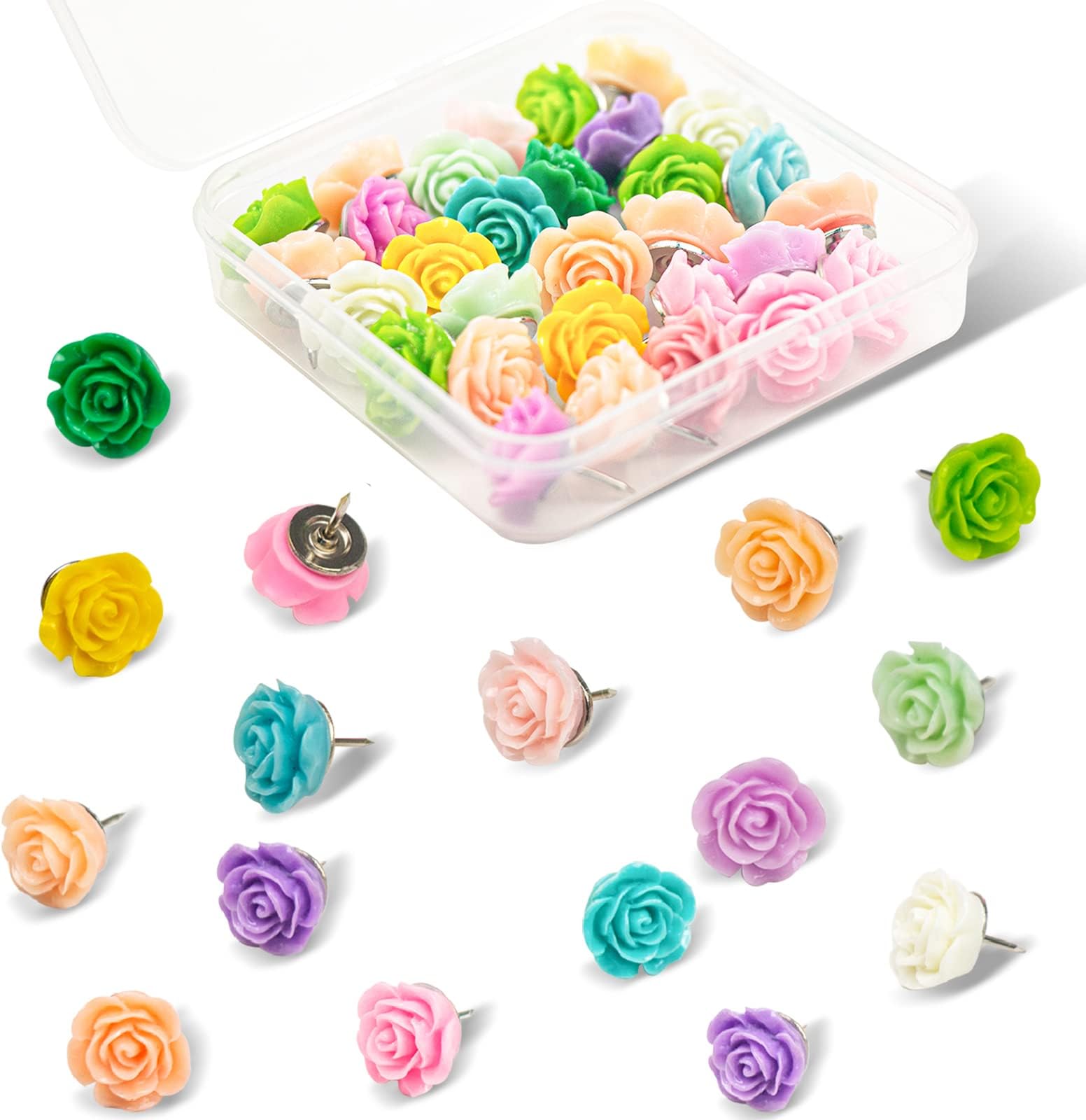 Amazon.com: ELANE 30 Pcs Decorative Thumb Tacks Push Pins for Wall ...