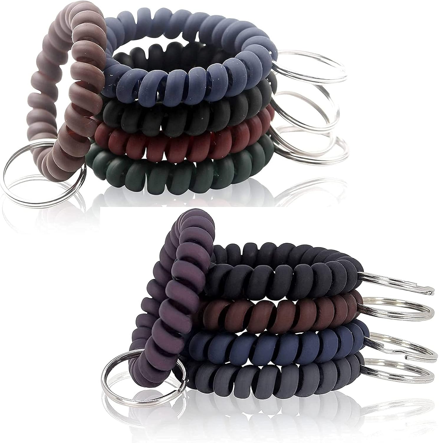 BIHRTC Pack of 10 Mix Color Plastic Coil Wristband Elastic Stretchable ...