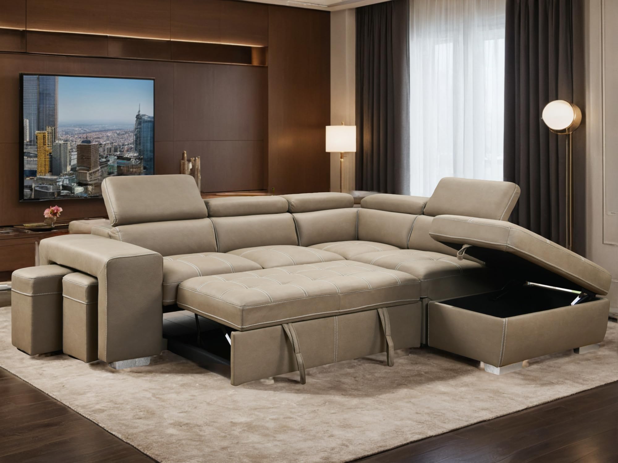 Amazon.com: Betsy Furniture Large Microfiber Reclining Sectional Living ...