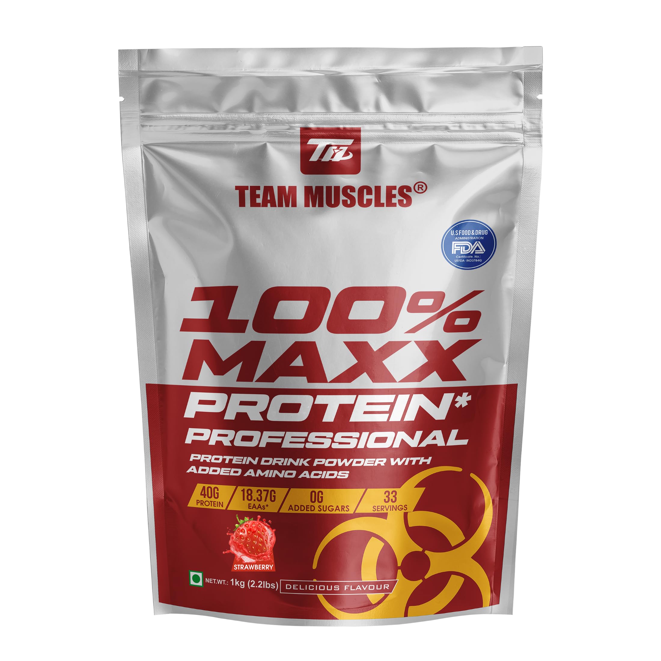 TM WITH TEAM MUSCLES 100% Maxx Protein Professional- 1 Kg|Gold Whey ...