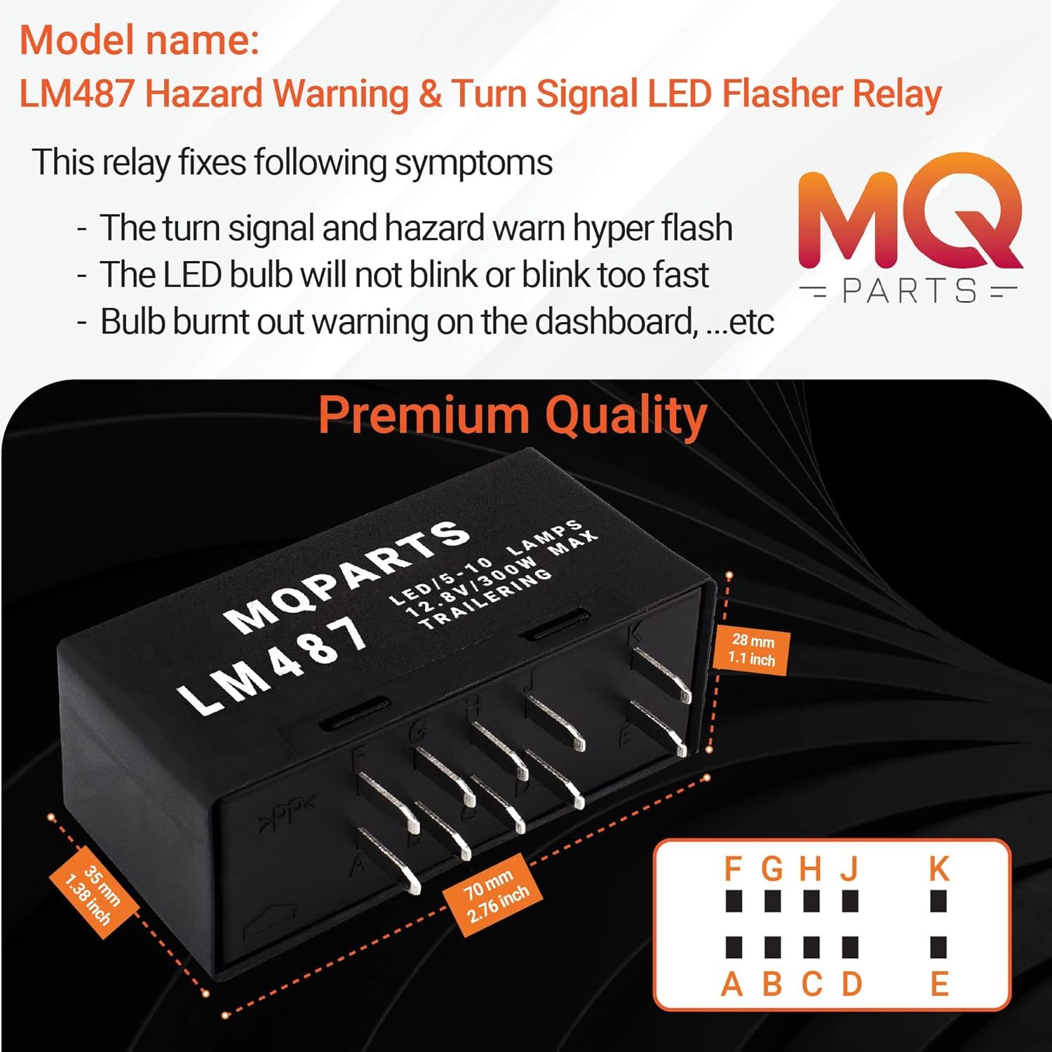 Snapklik.com : MQparts LM487 Hazard Warning LED Flasher Relay Fixes Car ...