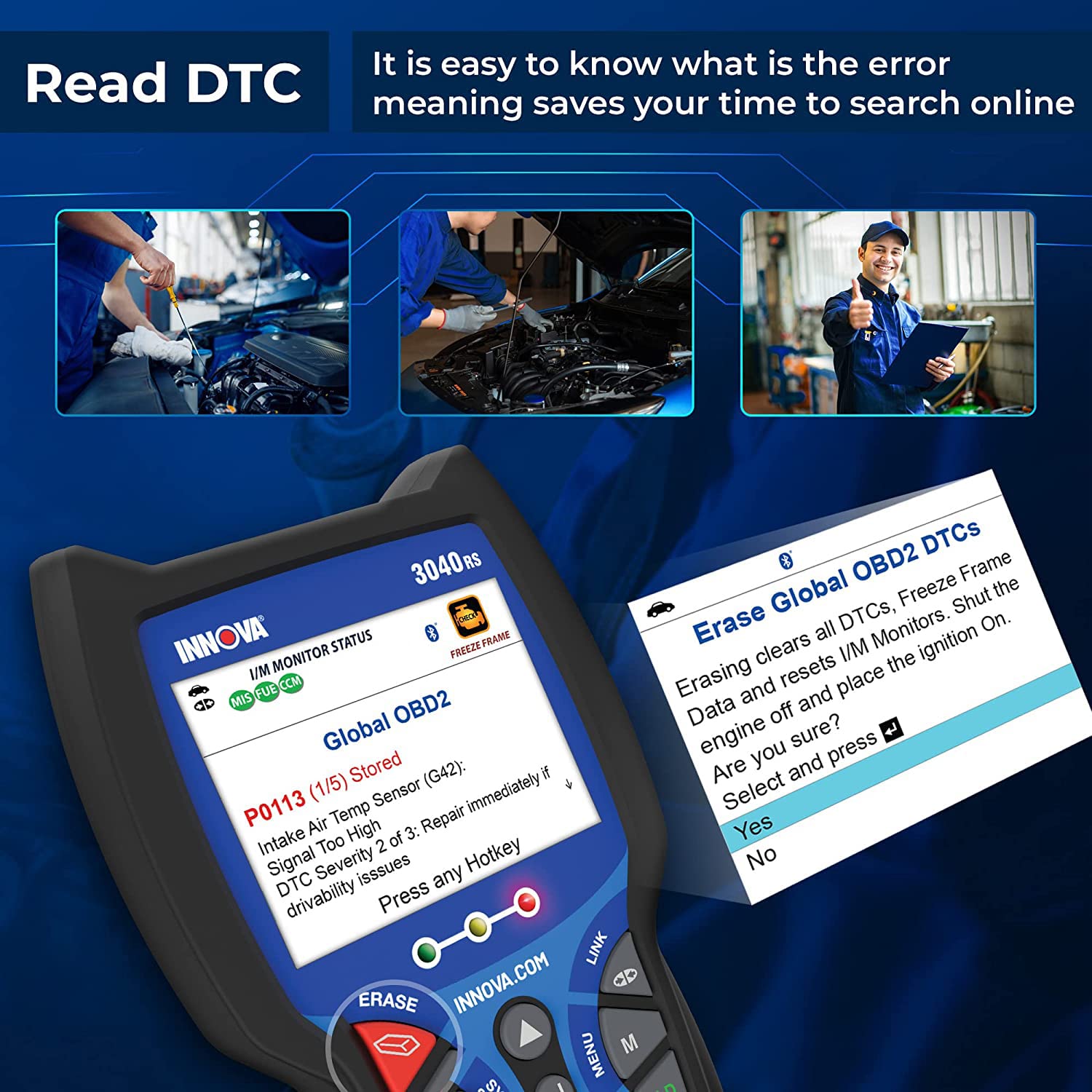 INNOVA 3040RS, OBD2 Scanner, Live Data Streamer, Battery/Alt Tester ...