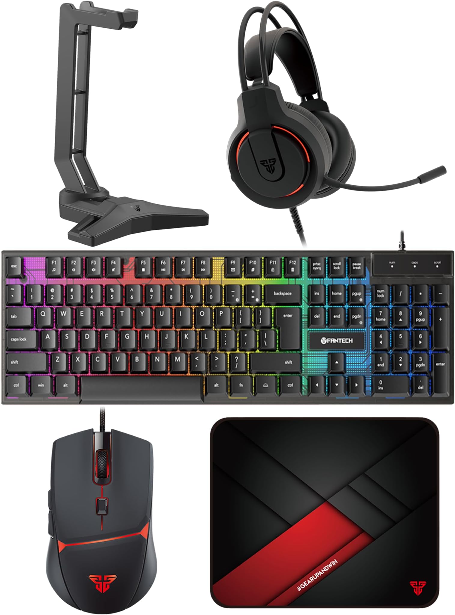 FANTECH P51S Gaming Keyboard and Mouse Combo, Gaming Headset and ...