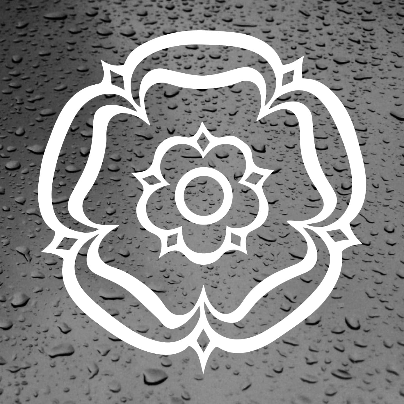 Funky Gifts Yorkshire White Rose Vinyl Sticker : Amazon.co.uk: Automotive