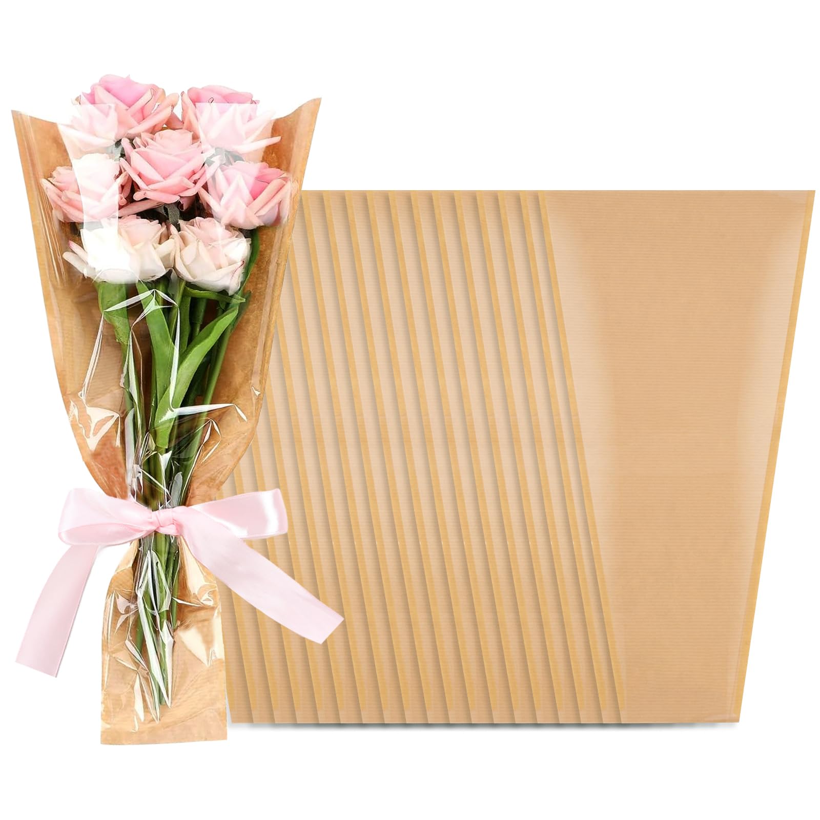 Amazon.com: vivinin 50Pcs Flower Paper Wrap, 9.8x3.9x17.9 Inch Sleeves ...