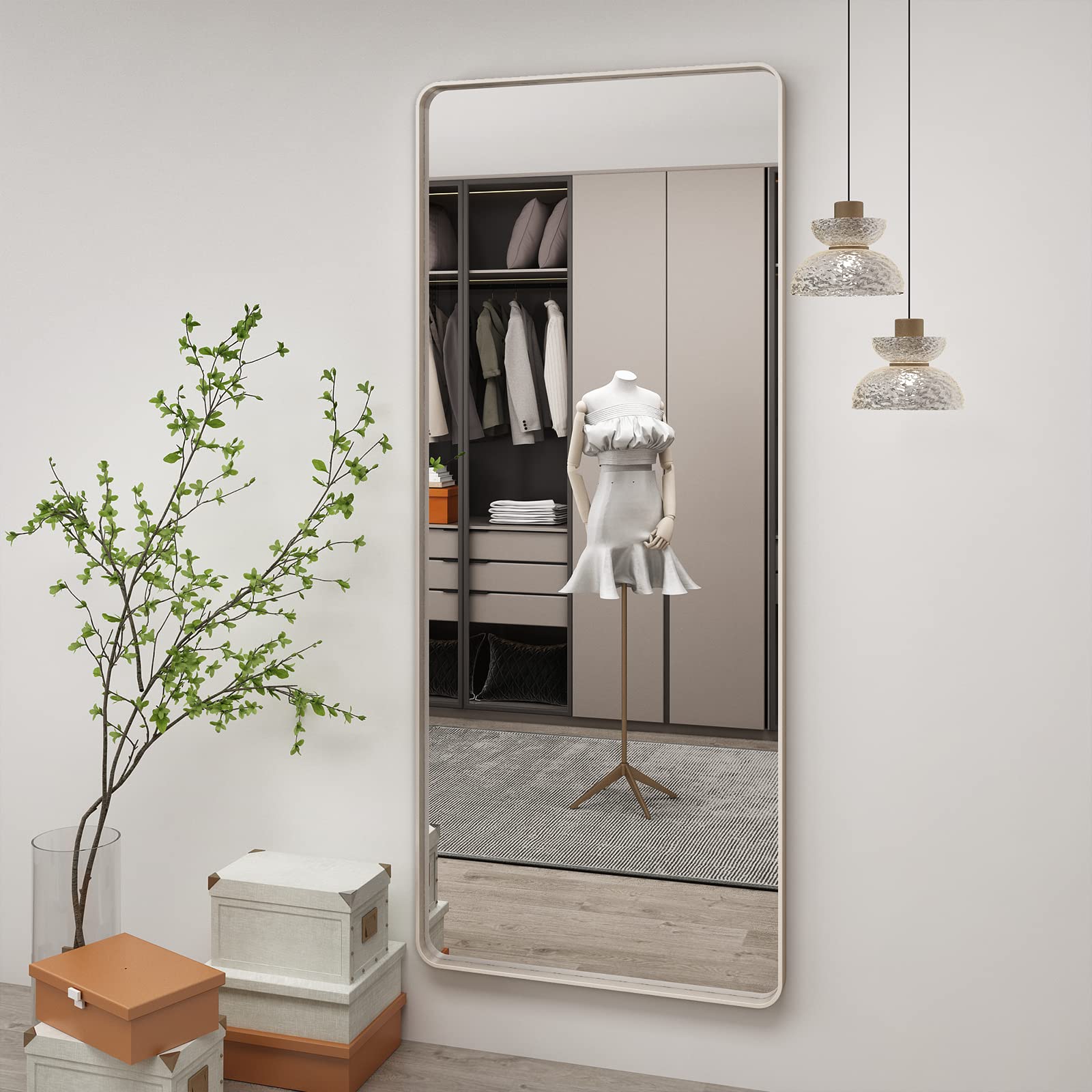 Snapklik.com : CHARMOR 65x22 Full Length Mirror Wall Mounted, Large ...