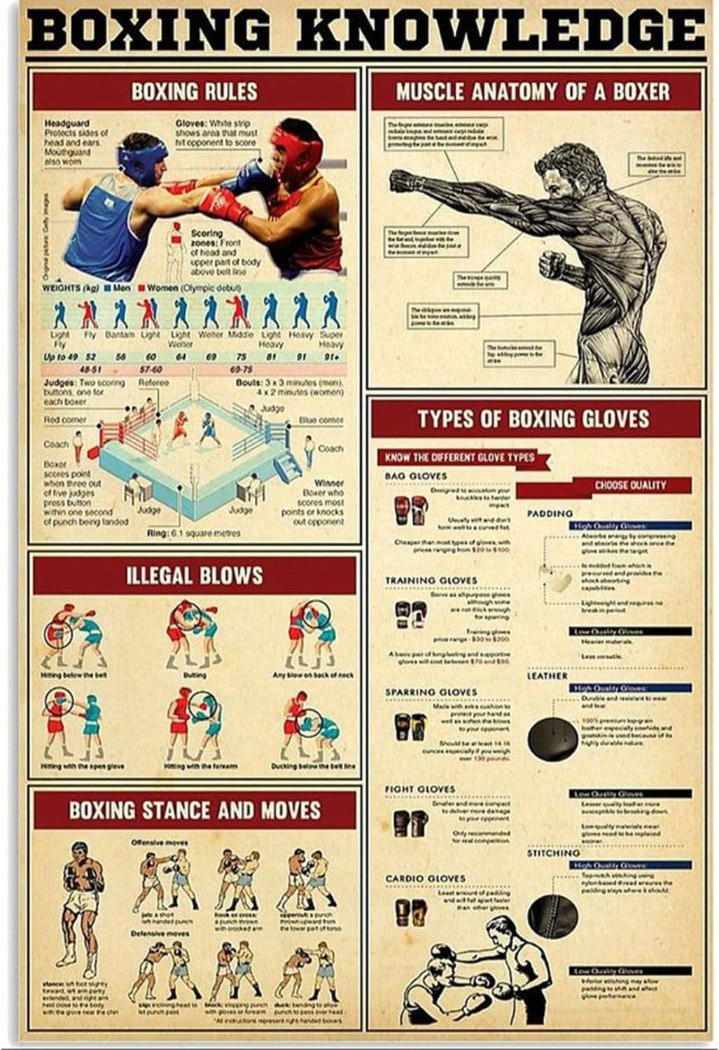 Nuboxx Boxing Knowledge, Boxing Workout metal tin sign Boxing Fighter ...