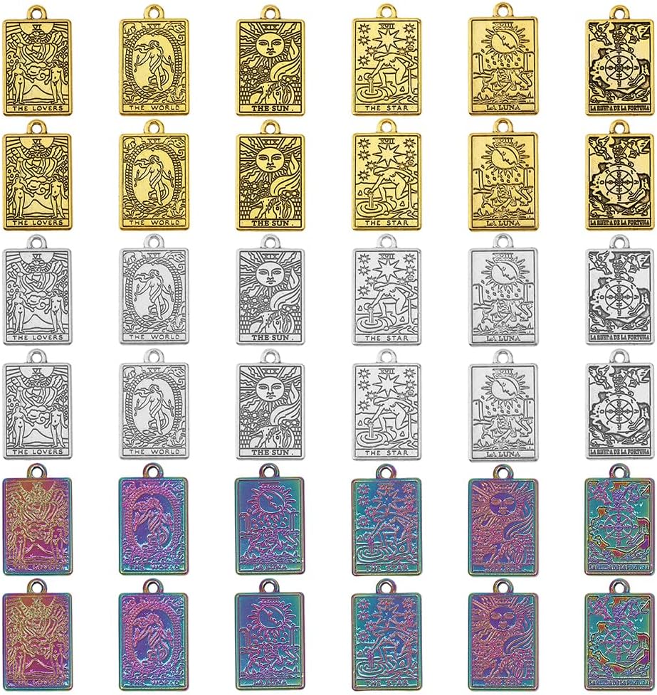 Amazon.com: COGCHARGER 22 Pcs Tarot Card Acrylic Charms Vintage Magic ...