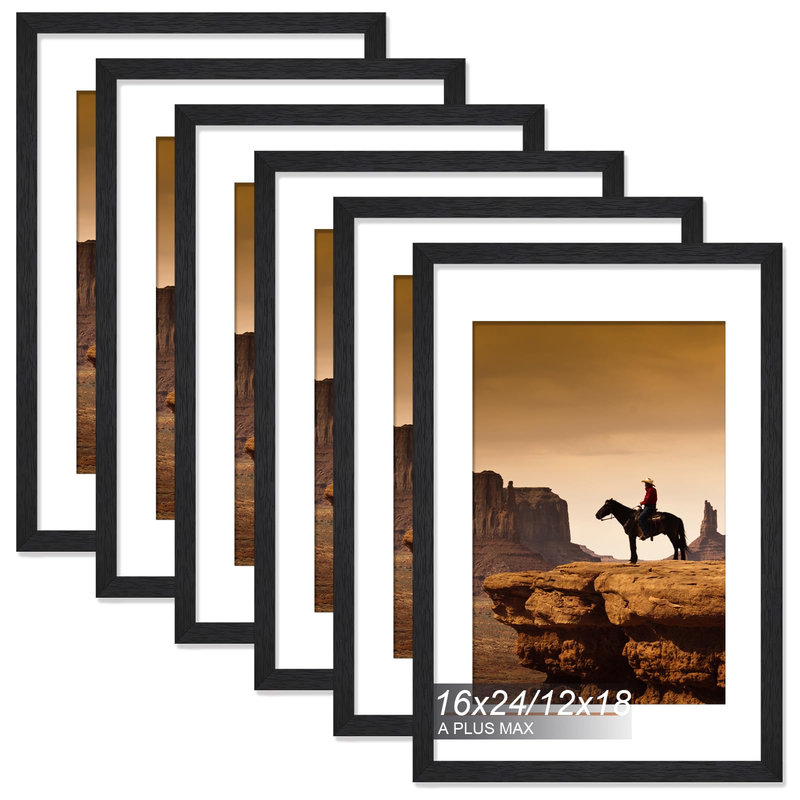 Amazon.com - A PLUS MAX 16x24 Picture Frame Set of 6, Engineered Wood ...