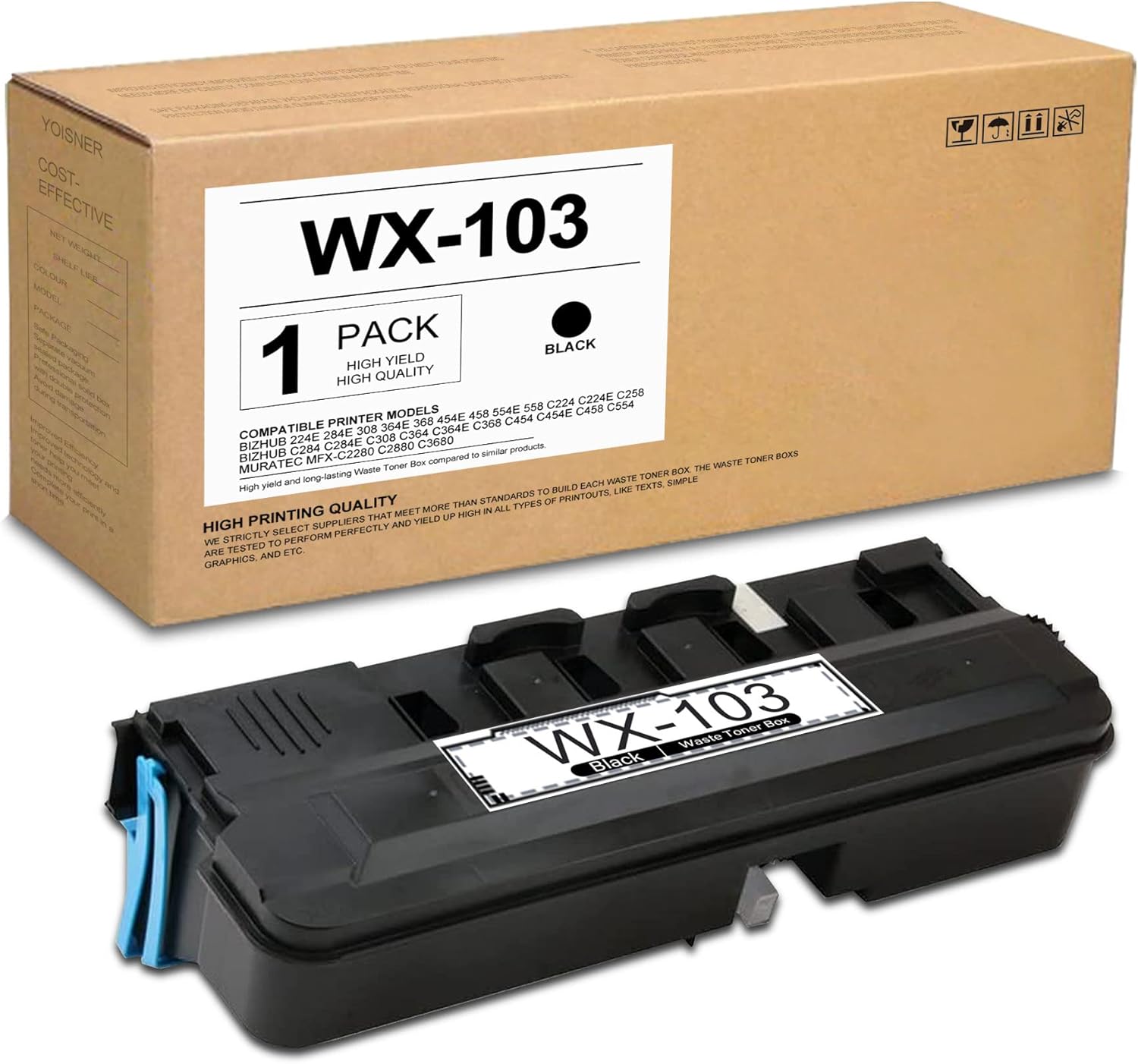 YOISNER WX-103 Waste Toner Box (1-Pack, Black) Replacement for Konica ...