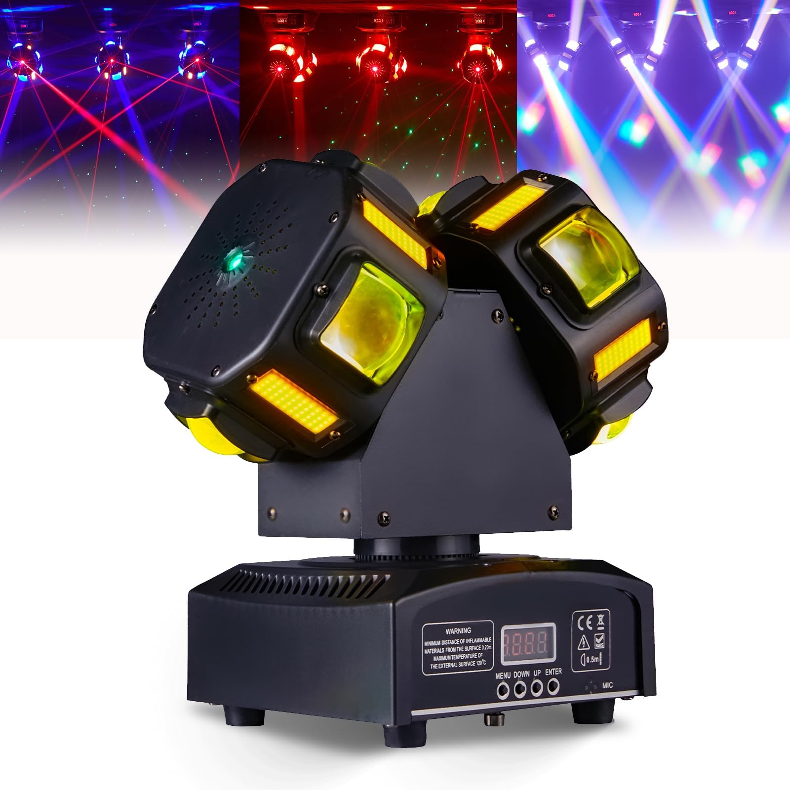 Amazon.com: LED Moving Head Dj Lights 8 LEDs DJ Lighting RGB Beam ...