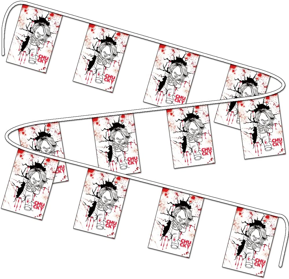 Amazon.com: Classic Horror Movie Chucky Flags Creepy Halloween String ...