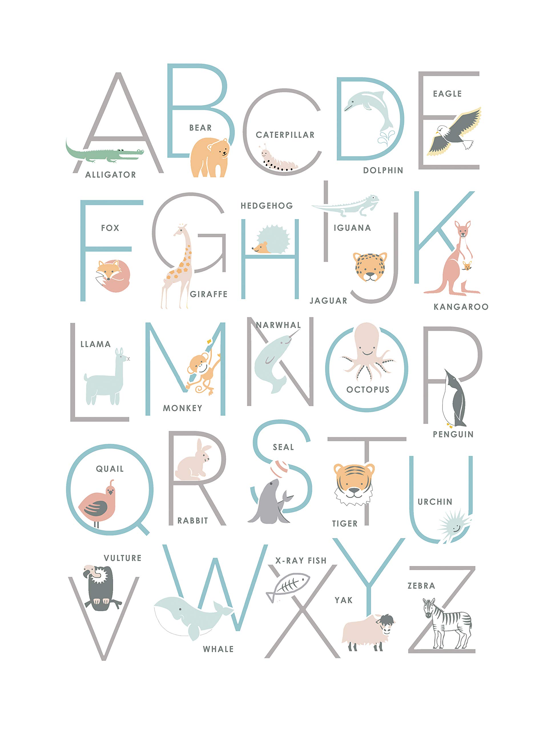 Nursery Classroom Poster Animal Alphabet Chart | Educational Poster For ...