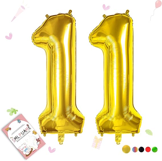 Amazon.com: Smlpuame 40 inch Number Balloon 0-9 Gold Large Number 11 ...