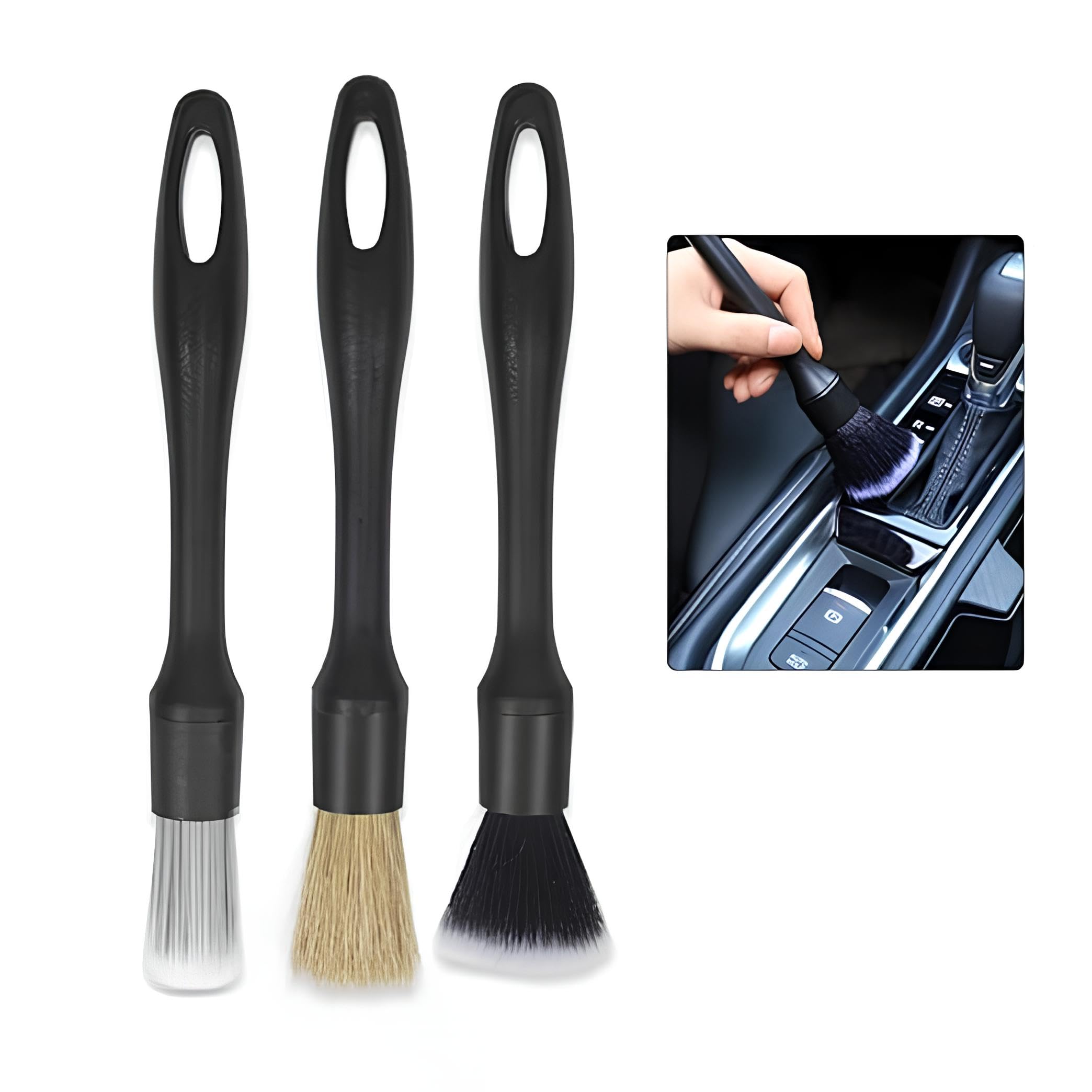 Car Duster Brush Set,Fine Bristle Brushes for Car Interior Detailing ...