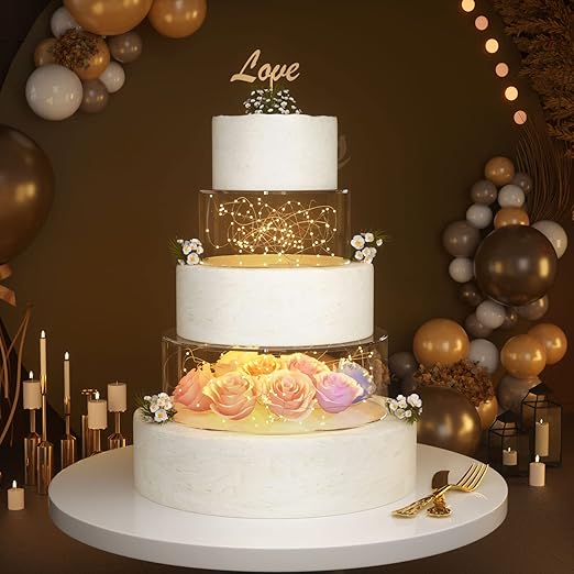 Amazon.com: 2PCS Clear Acrylic Cake Stand, Fillable Cake Box Riser Cake ...