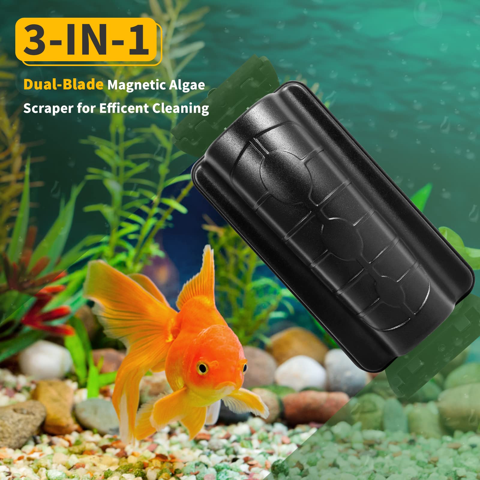 Aquarium Glass Scrubber Learay Magnetic Algae Scraper For Aquariums ...