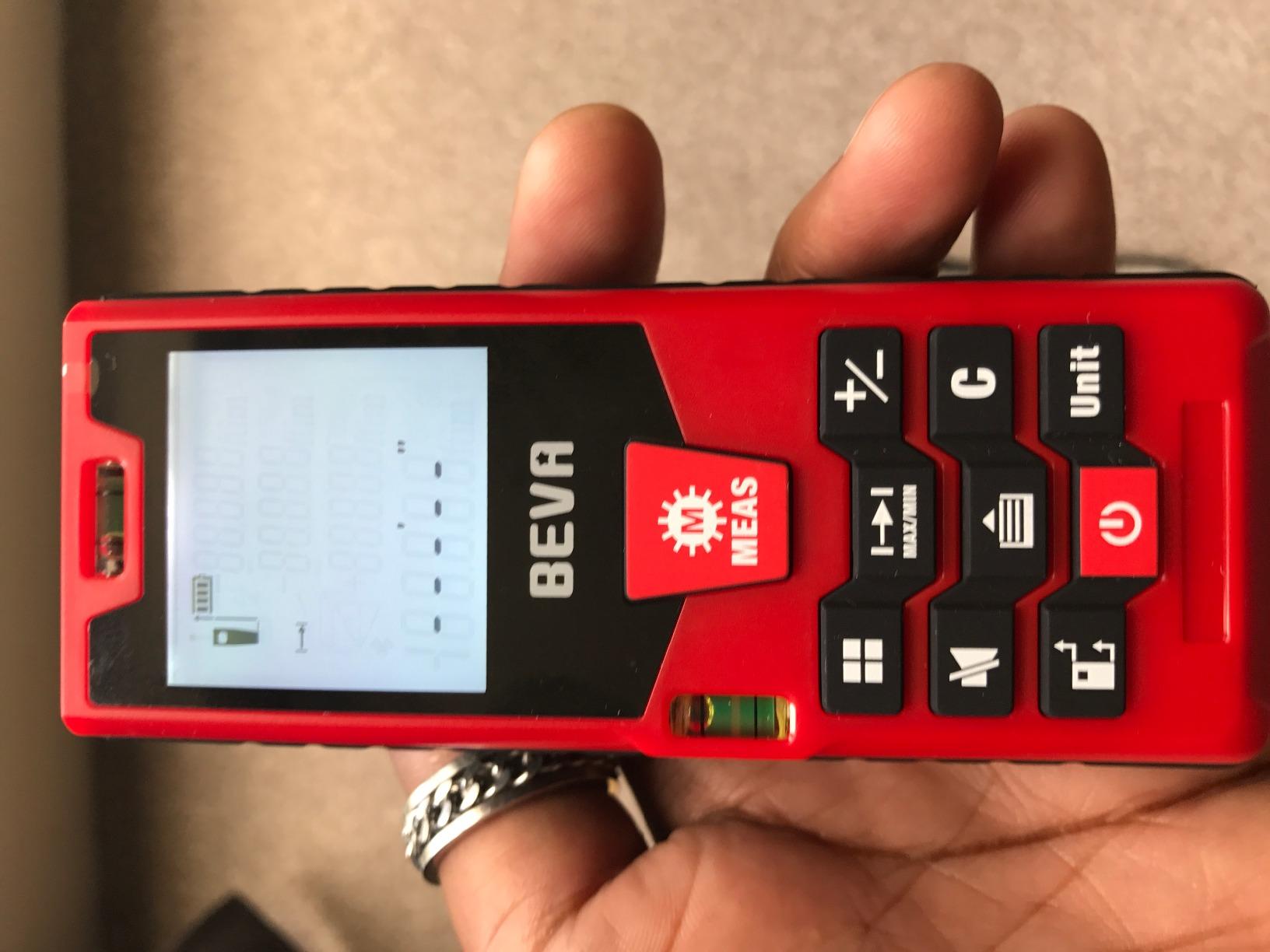 Laser Measure, BEVA 60m Portable Laser Distance Meter Handle Digital ...