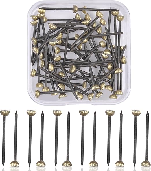 60 Pezzi Ganci Chiodi Ottone, Chiodini in ottone Parete Testa Chiodo ...