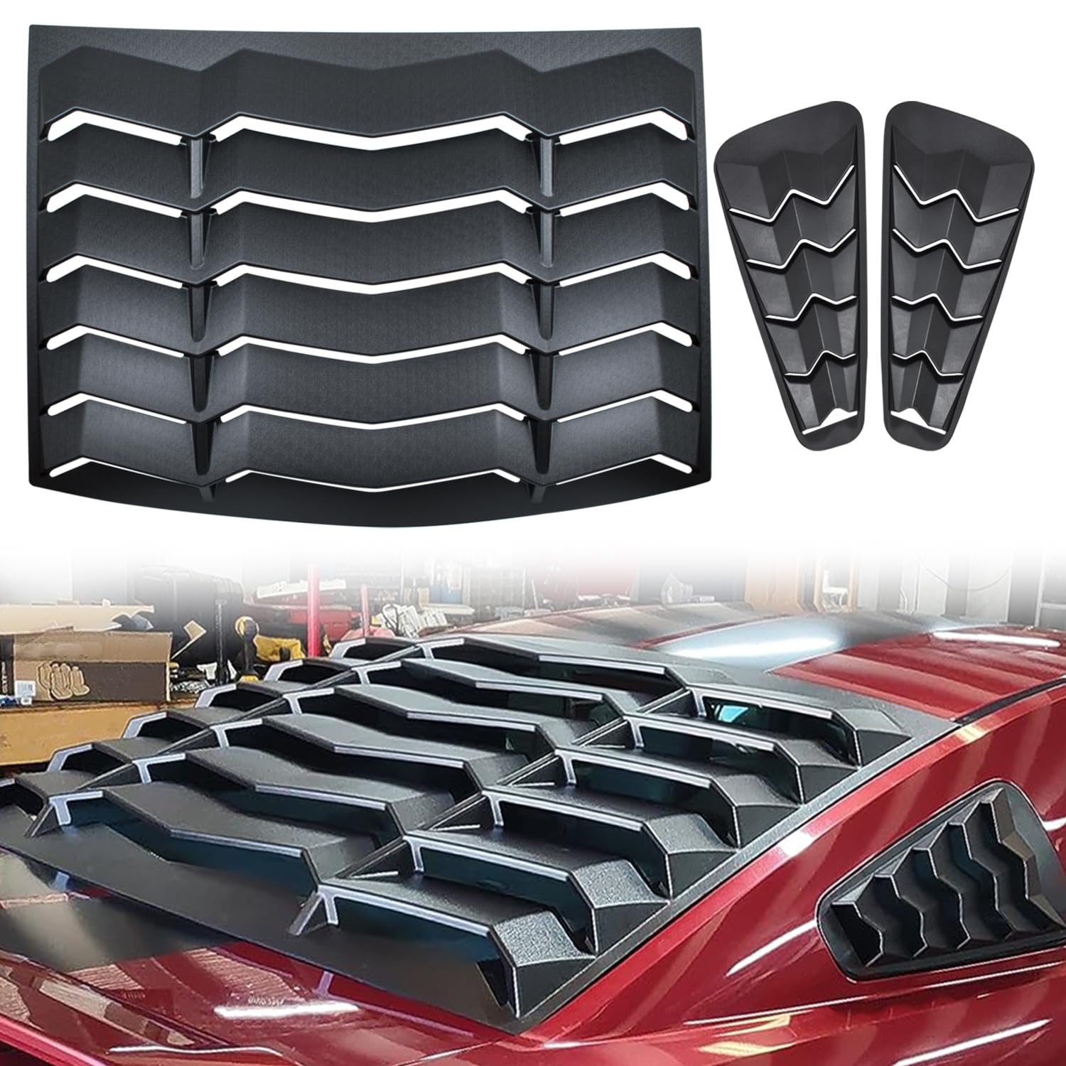 Snapklik.com : Window Louvers Rear And Side For Ford Mustang 2005-2014 ...