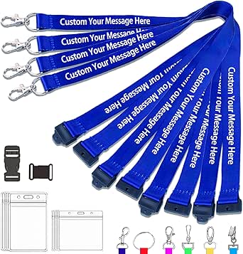 Amazon.com: Custom Lanyards with Logo/Text Printing - Personalized ...