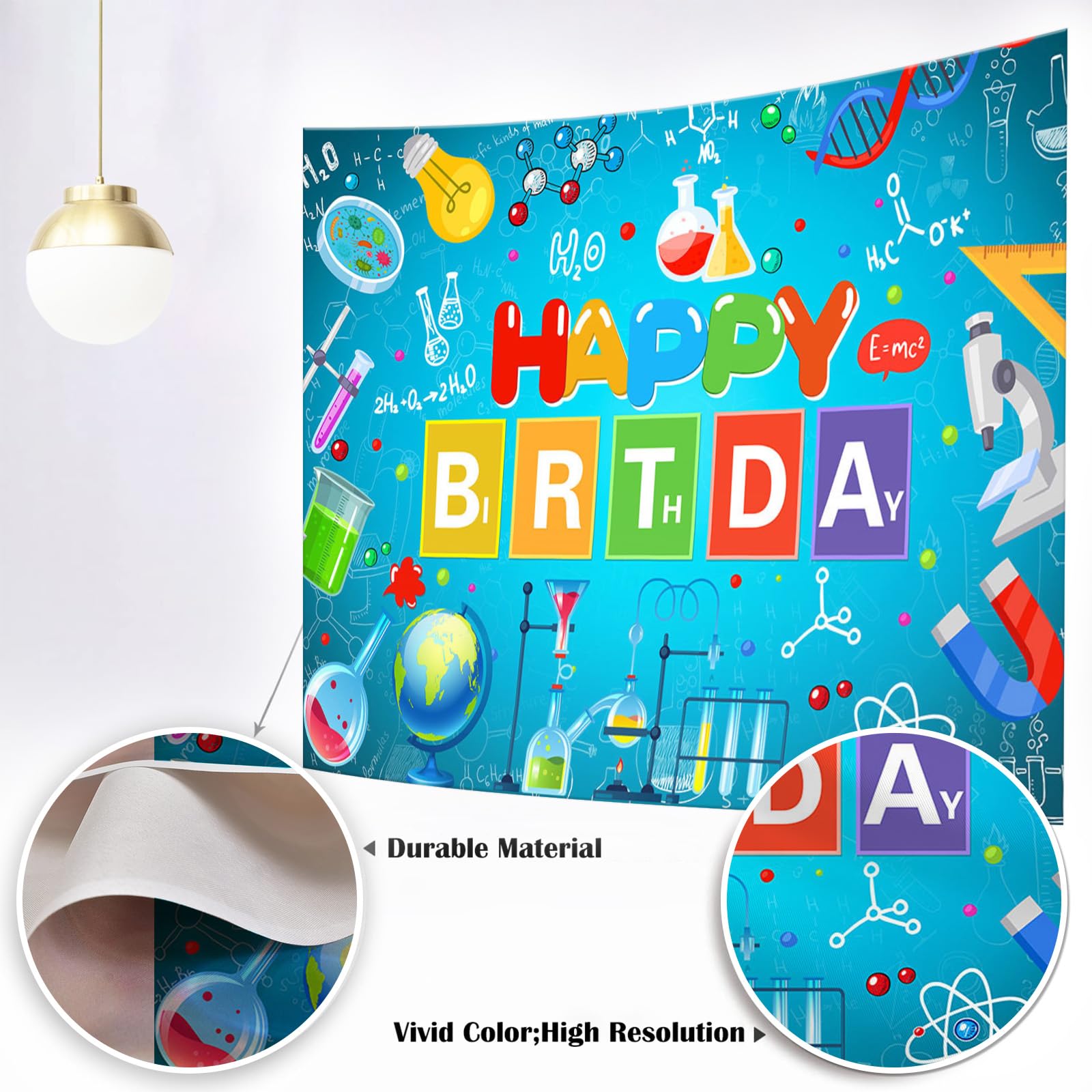 Educational Toys Science Birthday Backdrop 7x5ft - Mad Scientist Party ...