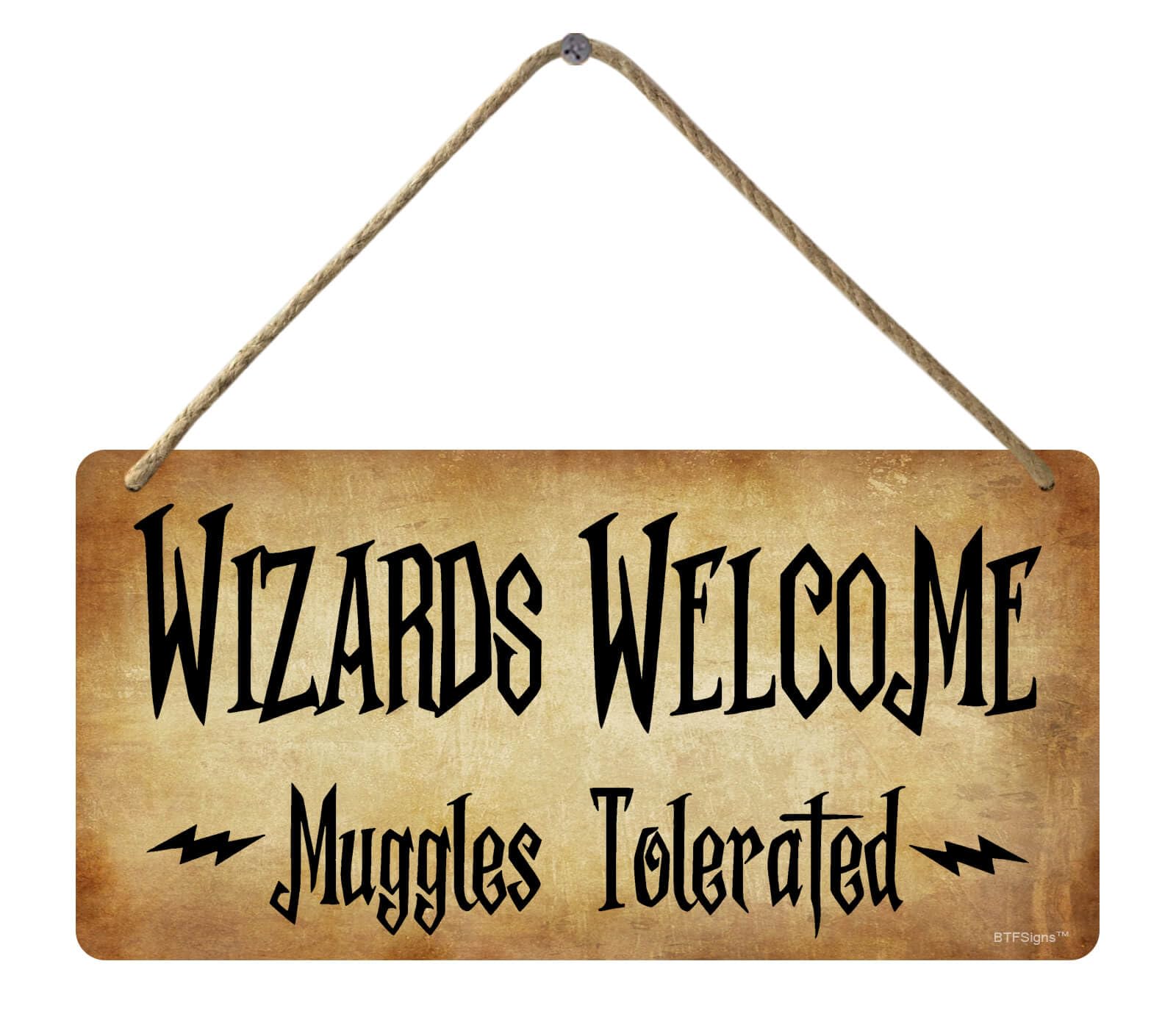 Amazon.com: Wizards Welcome Wooden Hanging sign Fantasy And Wizardry ...