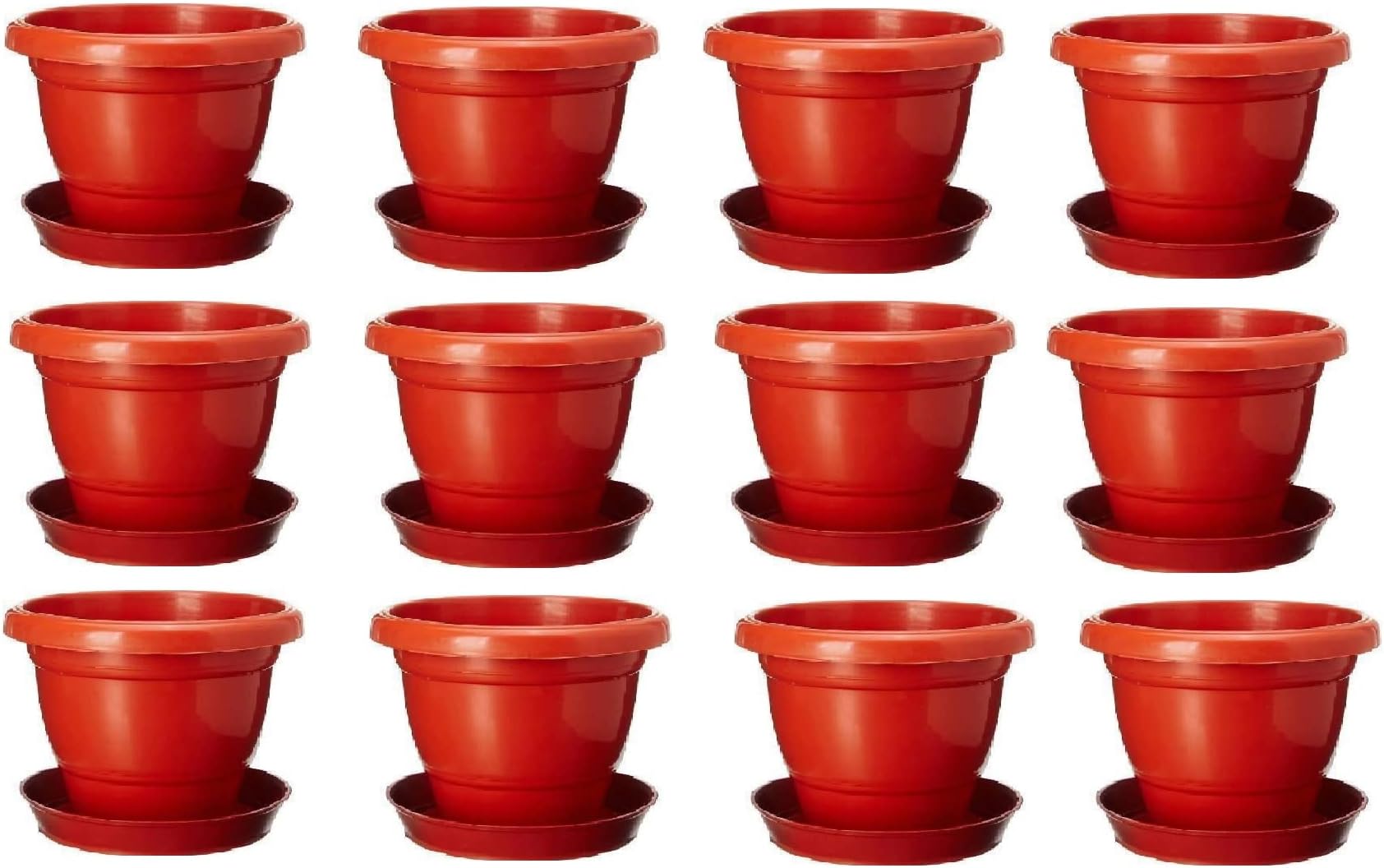 Varshney Gardening 12 Inches White Color Round Flower Planters Pots ...