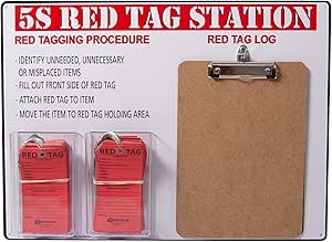 Amazon.com : 5s Red Tag Board with Clipboard (100 Red Tags Included ...