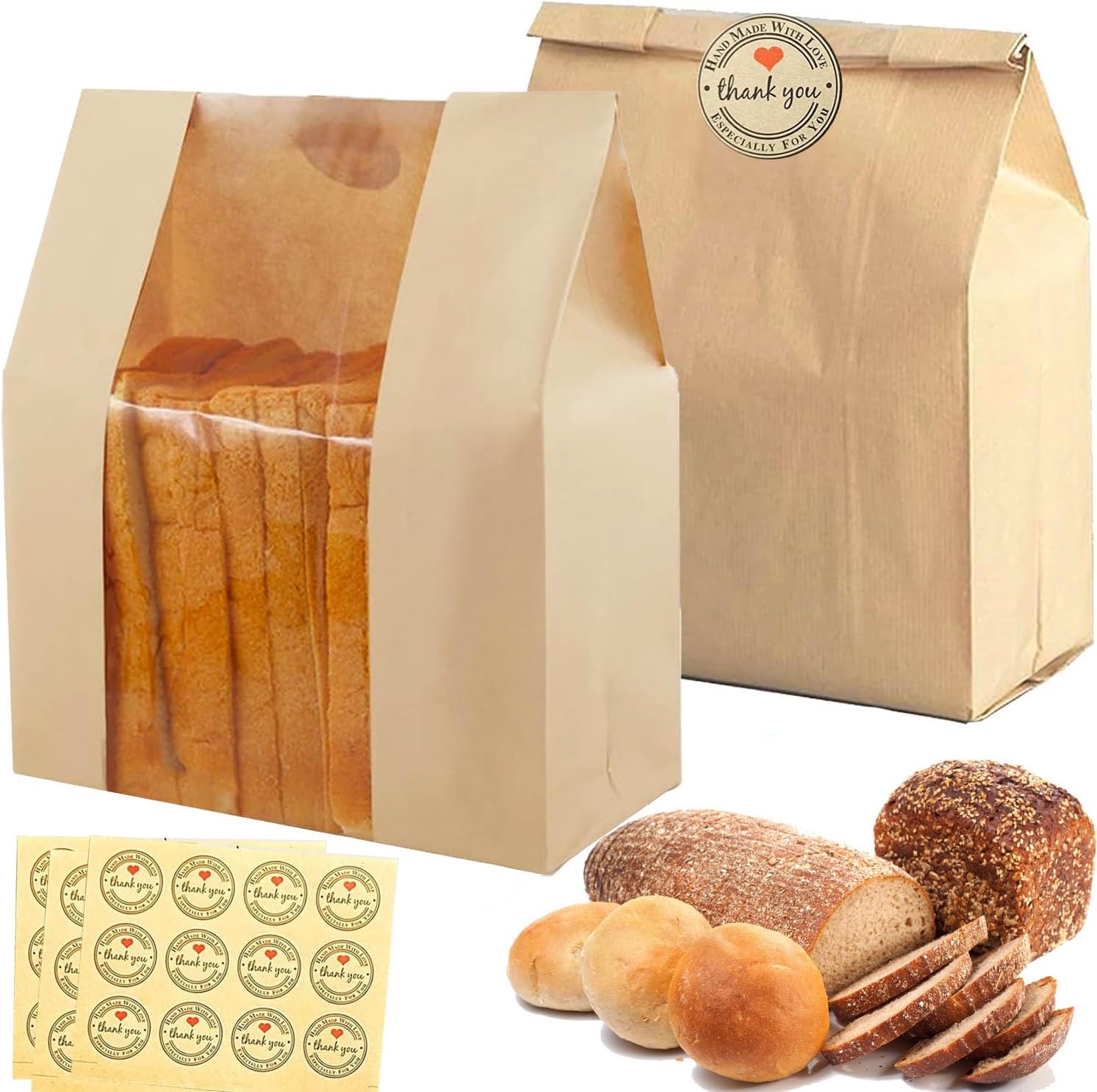 Amazon.com: 100 PCS Large Bread Bags for Homemade Bread Sourdough Bread ...