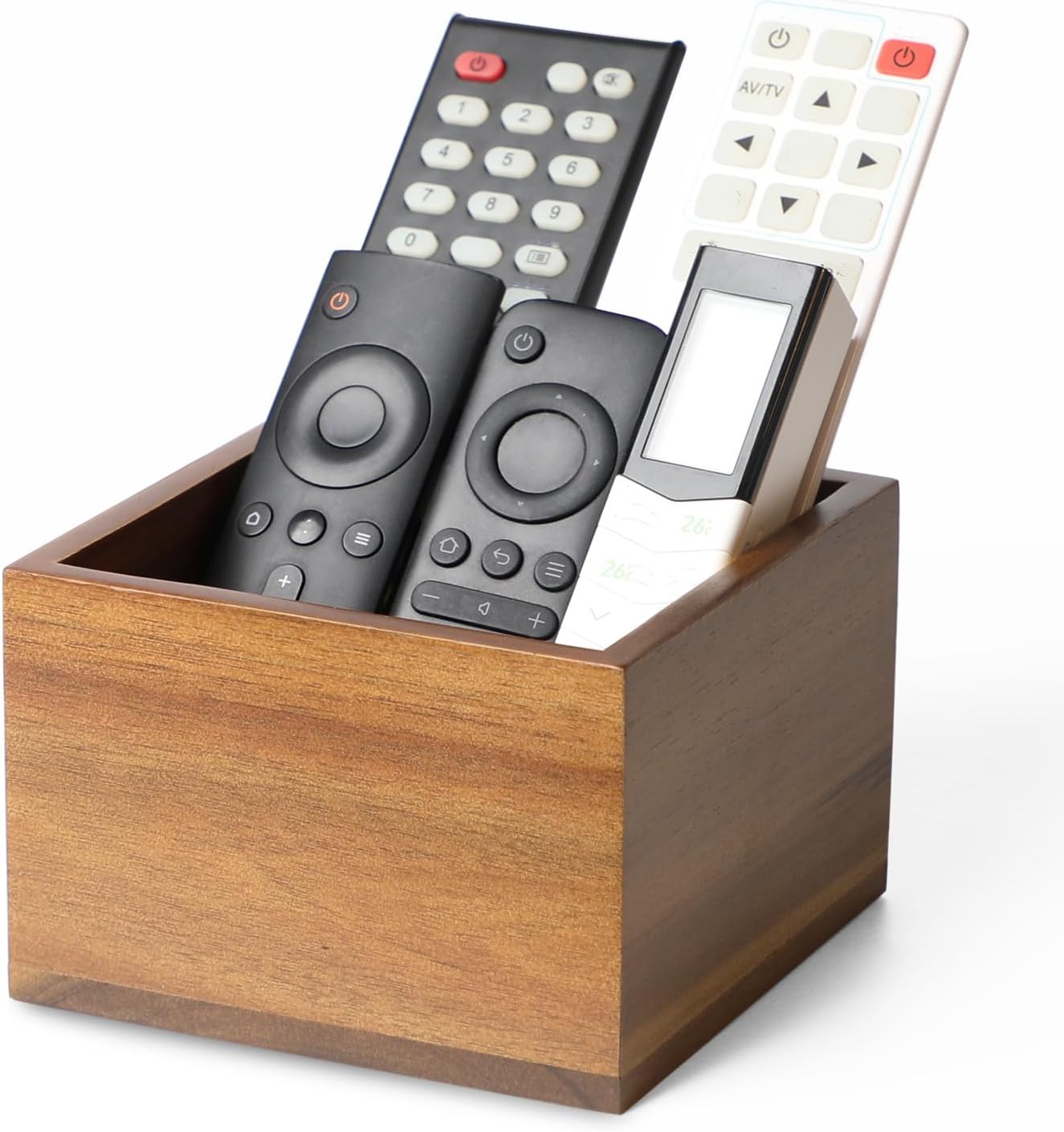 Amazon.com: LBEMEY Acacia Wood TV Remote Holder - Table Remote ...