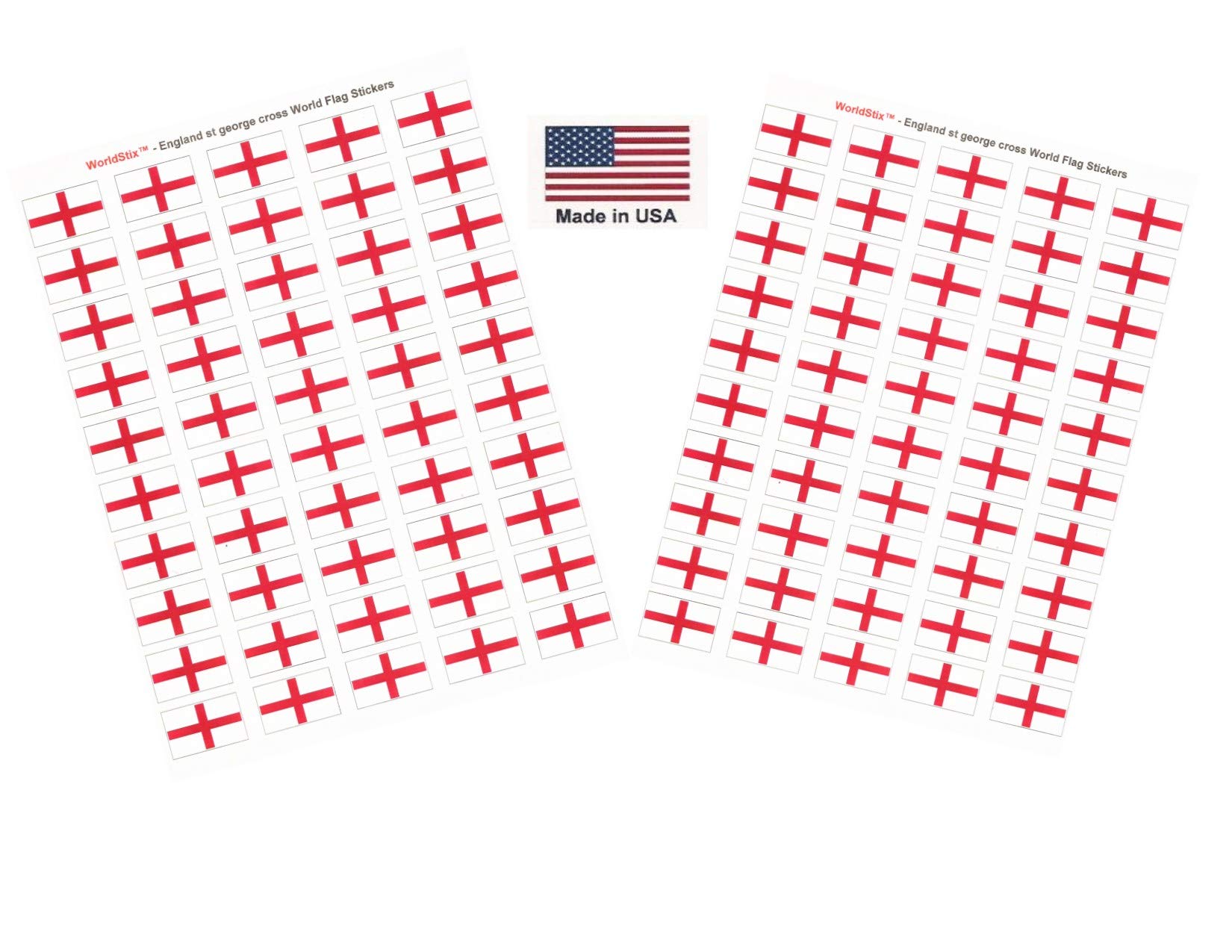 Amazon.com - 100 England Flag Stickers, Two Sheets of 50, 1.5" x 1 ...