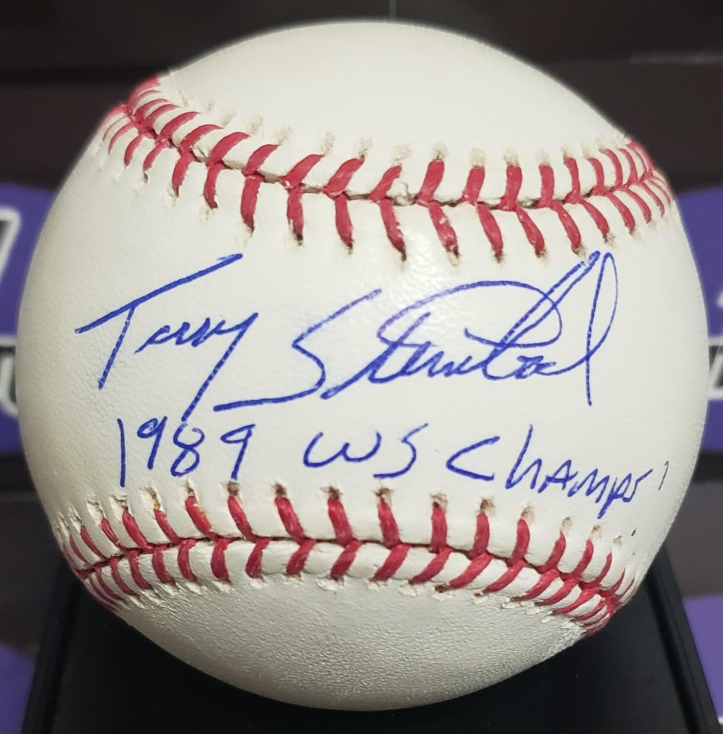 Terry Steinbach autographed baseball inscribed 1989 WS Champs at Amazon ...