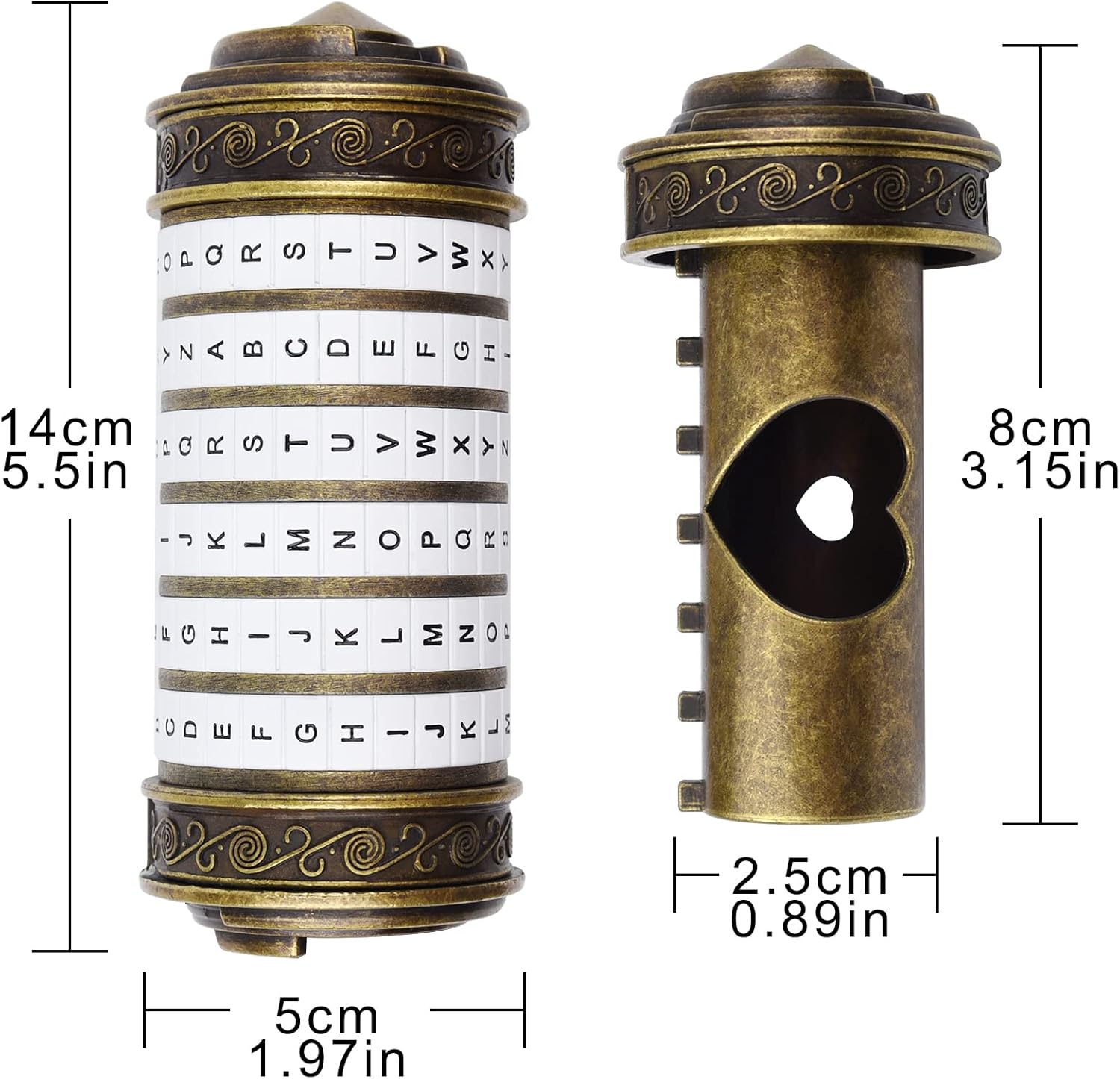 TUPARKA 3 Pieces White Da Vinci Code Mini Cryptex Puzzle Boxes ...