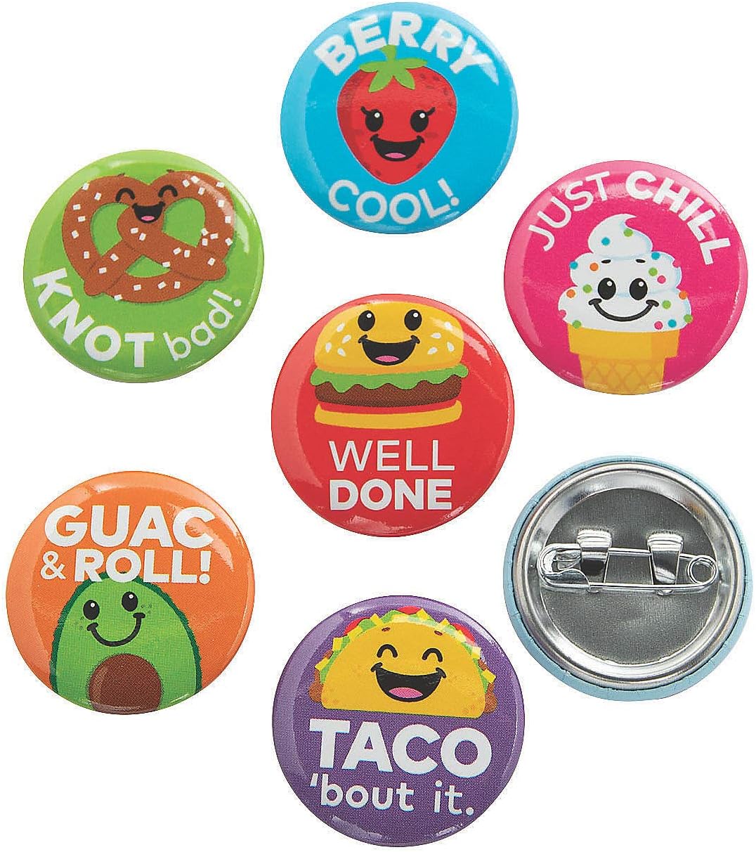 Amazon.com: Fun Food Mini Buttons - Jewelry - 48 Pieces : Arts, Crafts ...