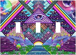 ROUGUI Light Switch Covers 3 Toggle Mushroom Abstract Fantasy Forest ...