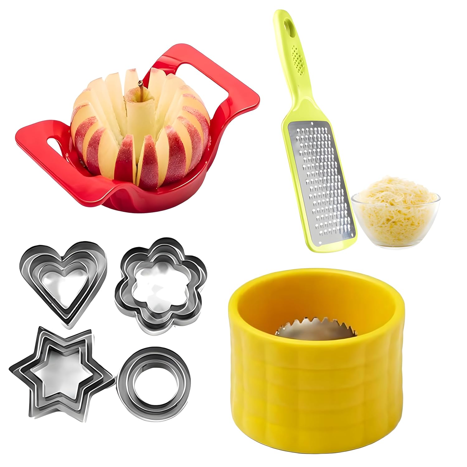 TRADETEX Apple Slicer, Corer, Cutter Stainless Steel Cheese Grater 12 ...