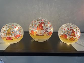 Amazon.com: YEAHOME Thanksgiving Decorations Indoor, Set of 3 Crackle ...