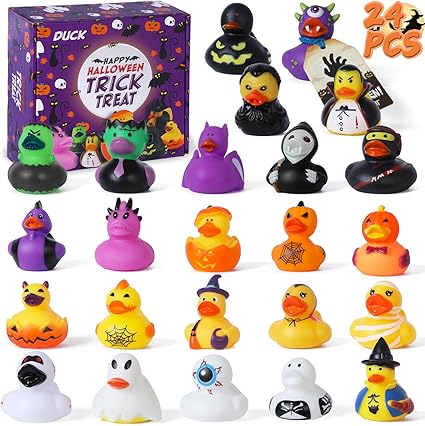 Amazon.com: 24 PCS Halloween Rubber Ducks Bulk,AOT Rubber Ducks Jeep ...