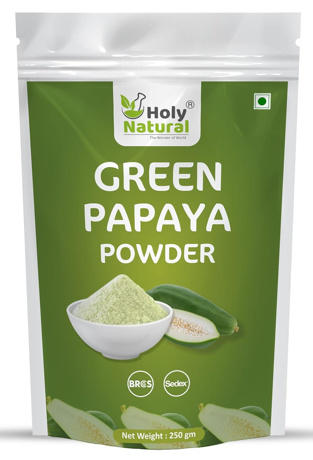 Holy Natural Green Papaya Fruit Powder 250gm | Raw or Kaccha Papaya ...