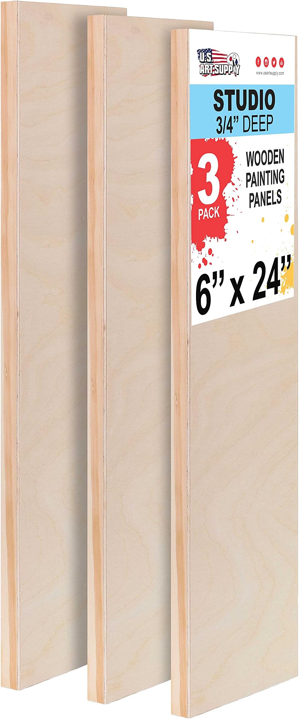 Amazon.com: VISWIN 6 Pack of 11x14 Wood Canvas, 3/4" Deep Unfinished ...
