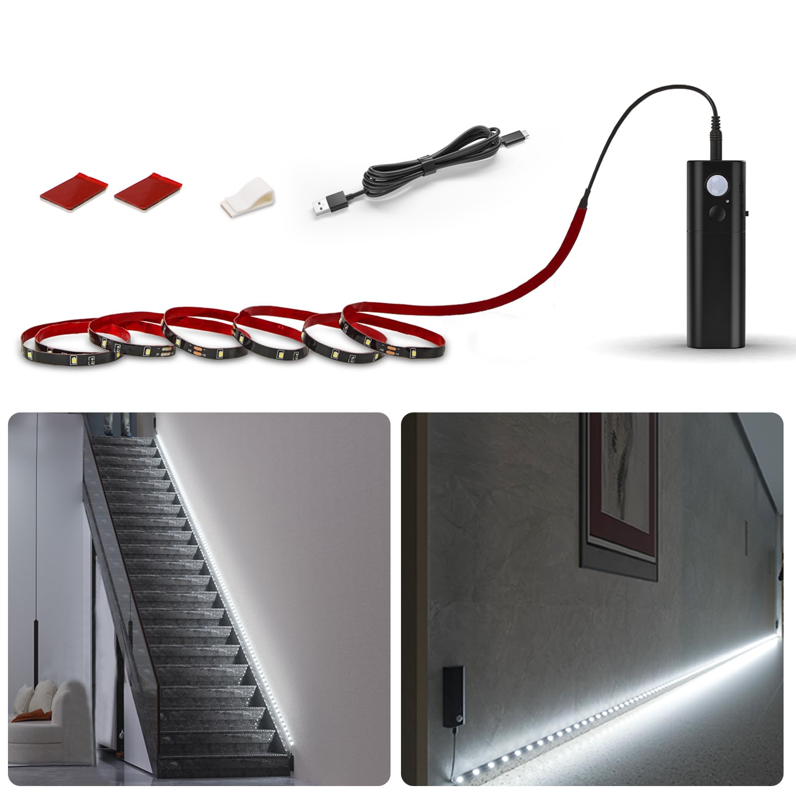 WOBANE LED Closet Light Motion Activated, Battery Powered LED Strip ...