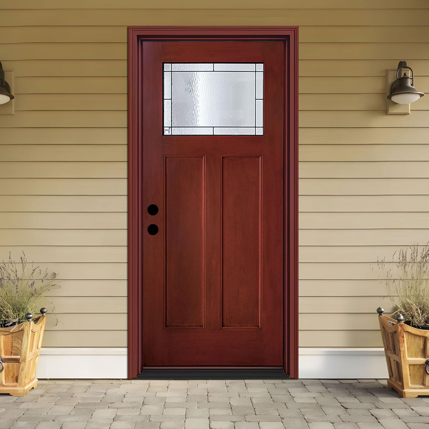 KHSHOW 36 x 80 Fiberglass Exterior Door with Brickmould -Entry Door ...