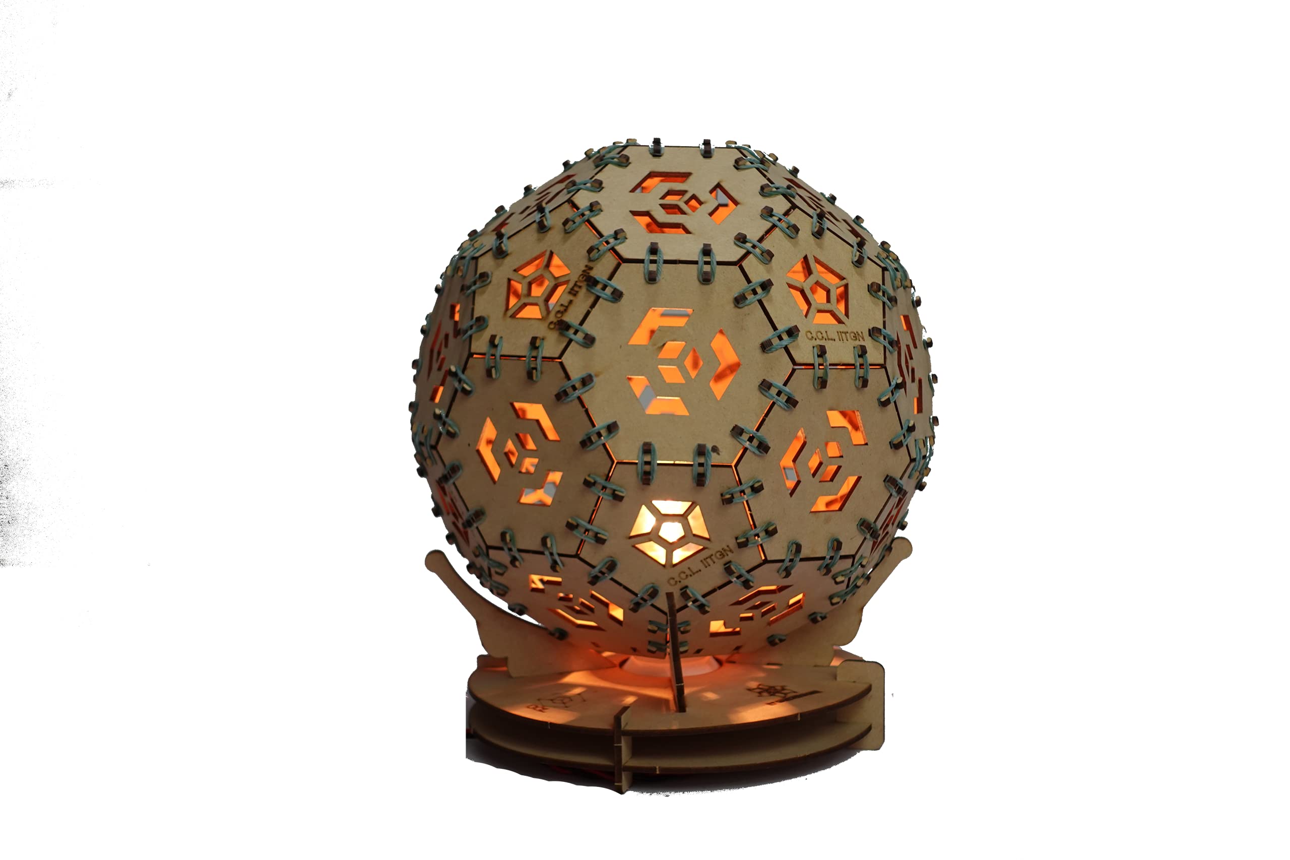 Buy Adichai STEM Model Wooden Fullerene Lamp Educational & Construction ...